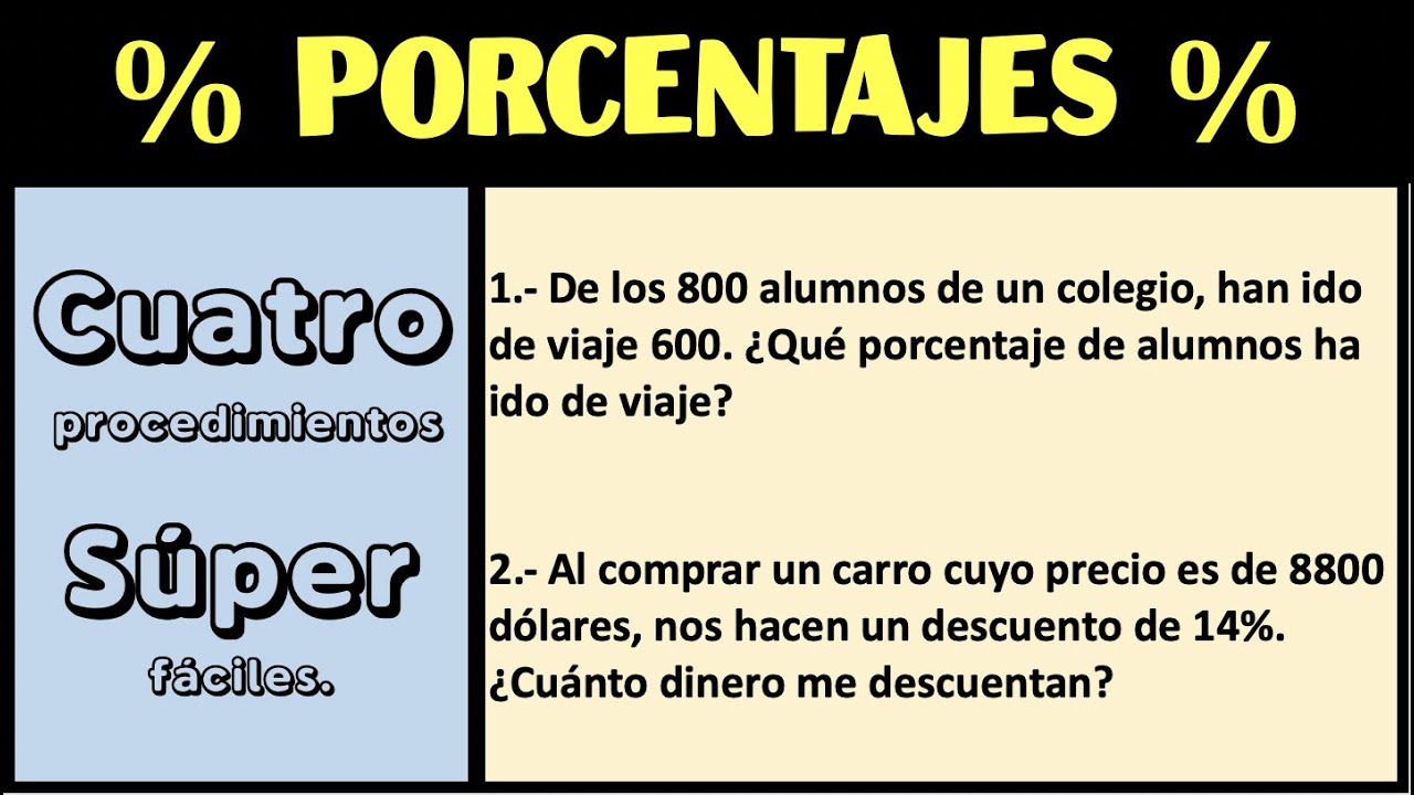¿Tienen problemas de porcentajes? mira estos ejemplos. - YouTube