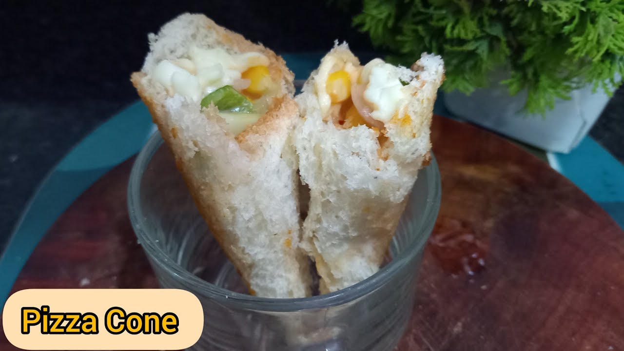 Bread Pizza Cone Recipe Quick And Easy Cheese Bread Pizza Cone Recipe ...