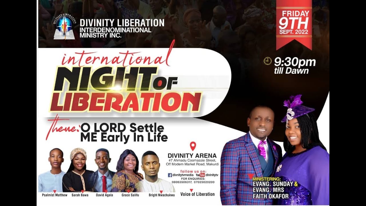 Welcome to International Night of Liberation with Evang Sunday Okafor - Divinity Tv - YouTube