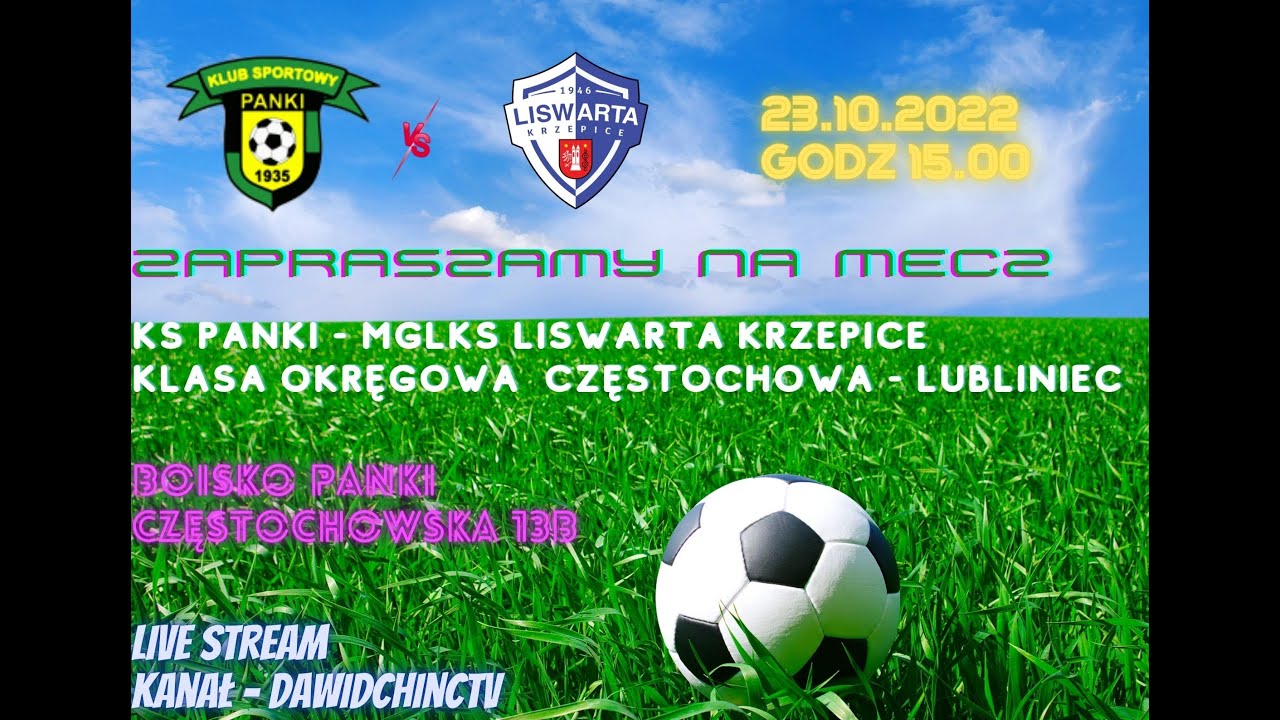 Panki 23.10.2022 | KS PANKI - MGLKS LISWARTA KRZEPICE | LIVE - YouTube