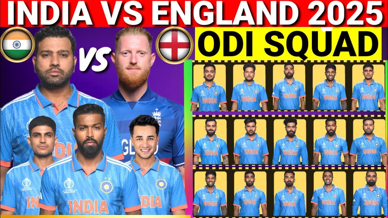 India vs England odi Series 2025 | India vs England odi Spuad 2025 ...