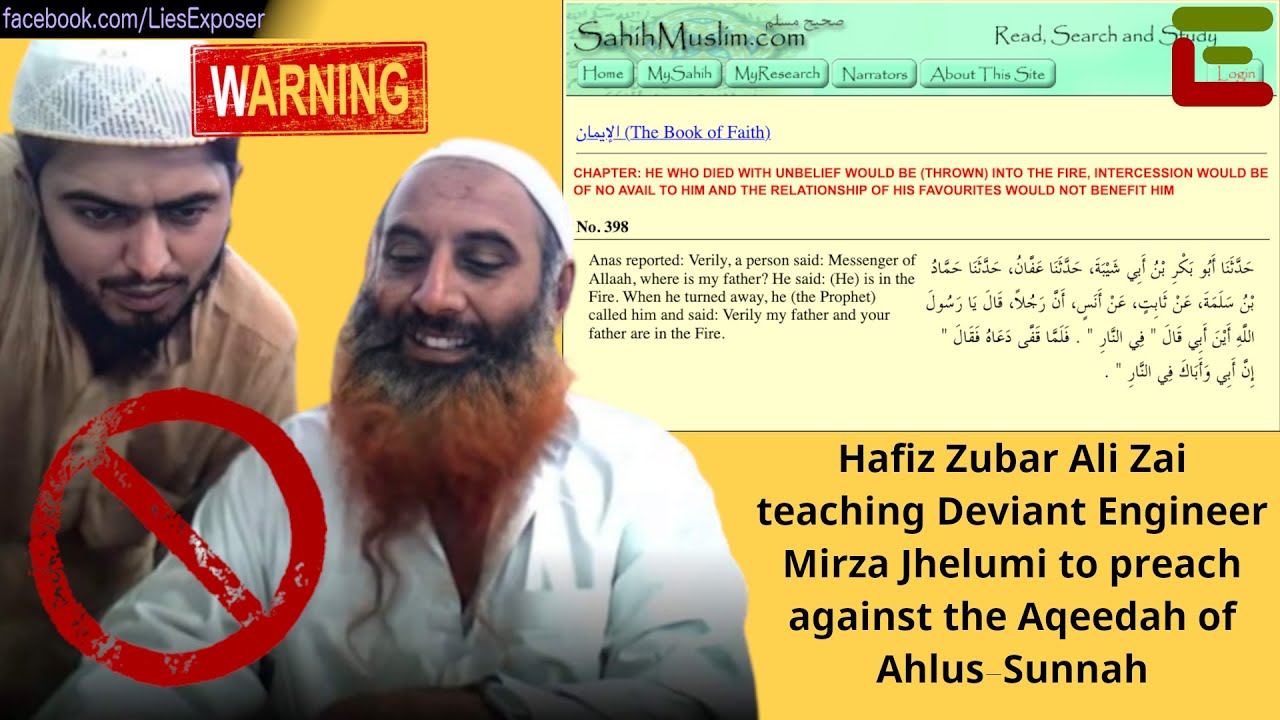 Hafiz Zubair Ali Zai teaching Deviant Engineer Mirza Jhelumi to preach against Aqeedah ...