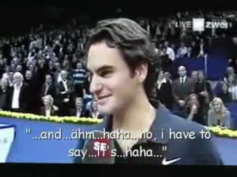 federer cant stop laughing - YouTube