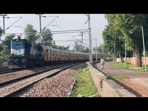 20487 Barmer - Old Delhi Malani Superfast express train superb Speed in ...
