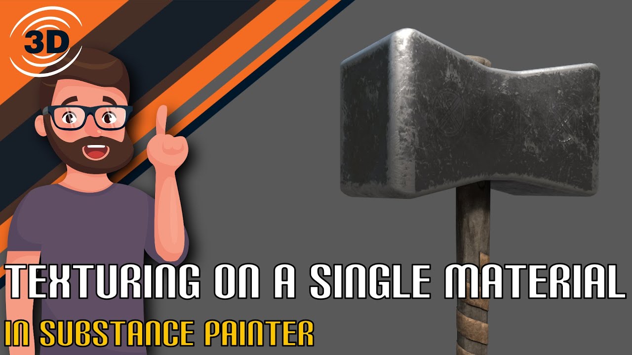 Texturing on a Single Material in Substance Painter - YouTube