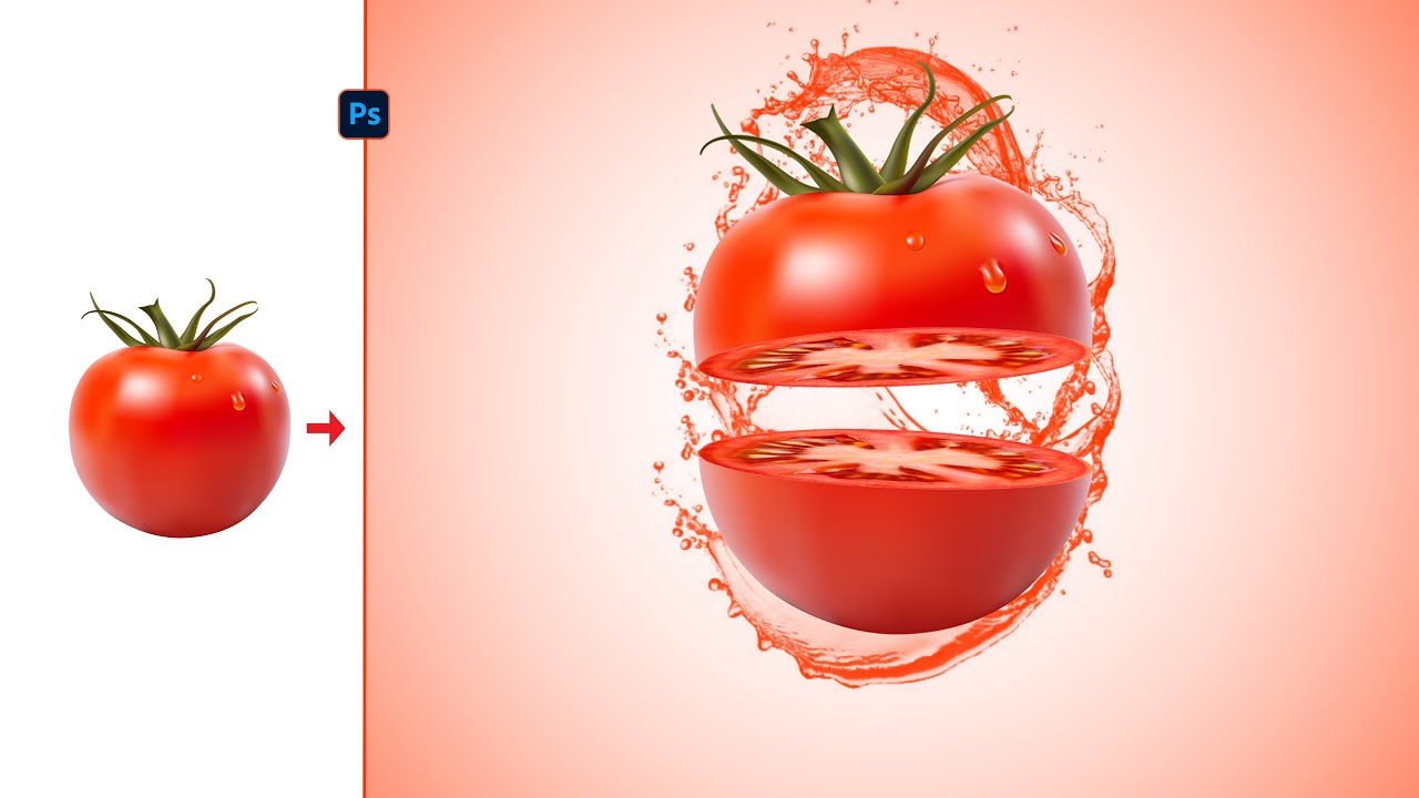 Tomato Slice in Photoshop | Easy Trick #photoshop - YouTube