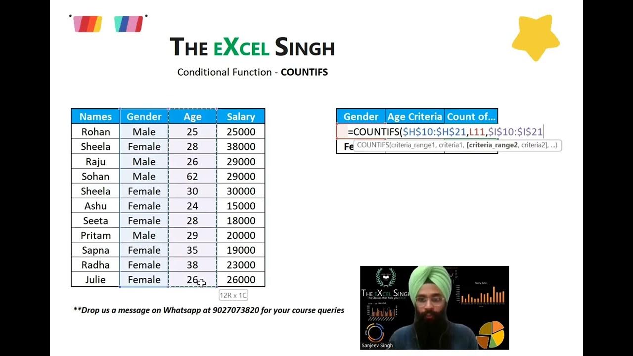 Know this secret of Excel - the conditional function - The COUNTIFS function - YouTube