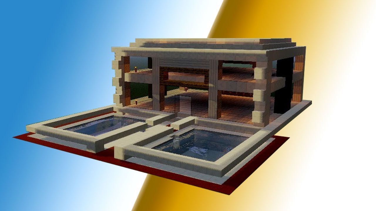 Minecraft Two-Story Modern House With Two Pools! - YouTube