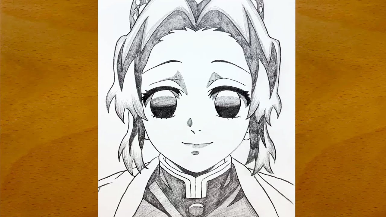 Anime sketch | How to draw Shinobu Kocho from Demon Slayer | Draw anime ...
