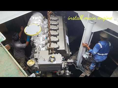install main engine Yanmar 6ey17w @Mustawa TV - YouTube