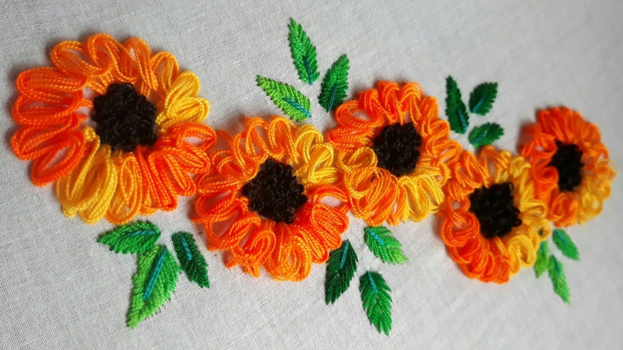 Beautiful and easy border design with scroll stitch - Hand embroidery ...