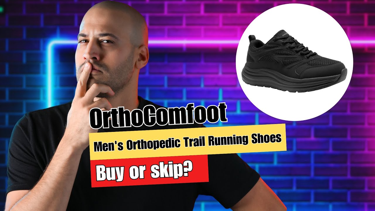 Men's Orthopedic Trail Running Shoes: Comfortable Casual Arch Support ...