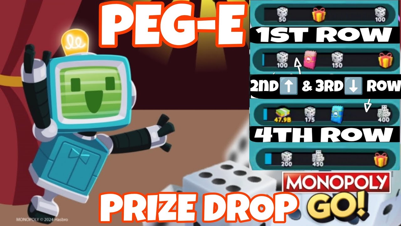 PEG-E PRIZE DROP 4 Rows glimpse Monopoly go New Event | #monopolygo # ...
