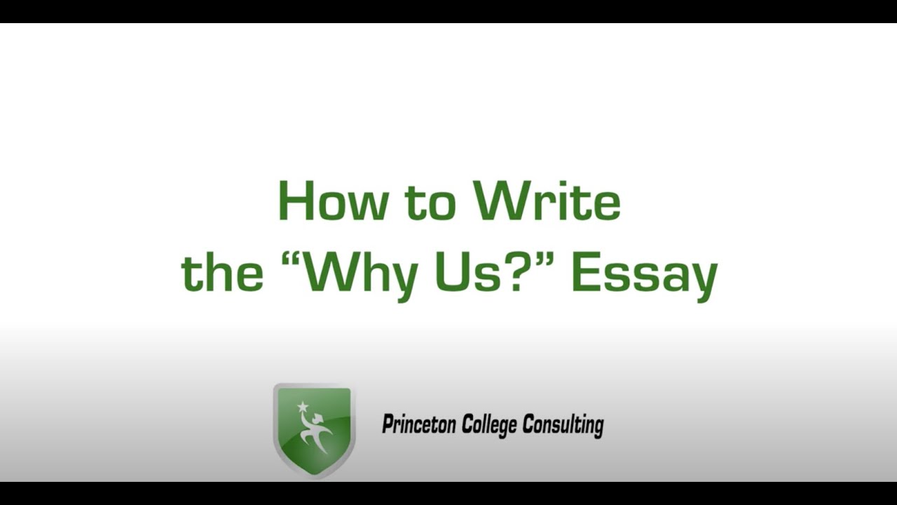 How to Write the "Why Us" College Application Essay - YouTube