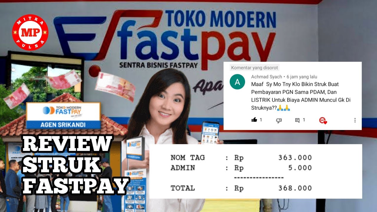REVIEW STRUK PPOB TOKO MODERN FASTPAY TERBARU #mitrapulsa - YouTube