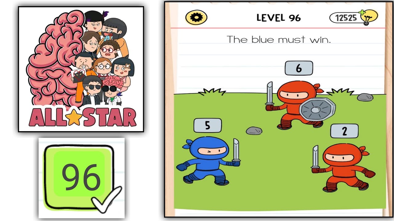 Brain test All Star level 96 the blue must win - YouTube