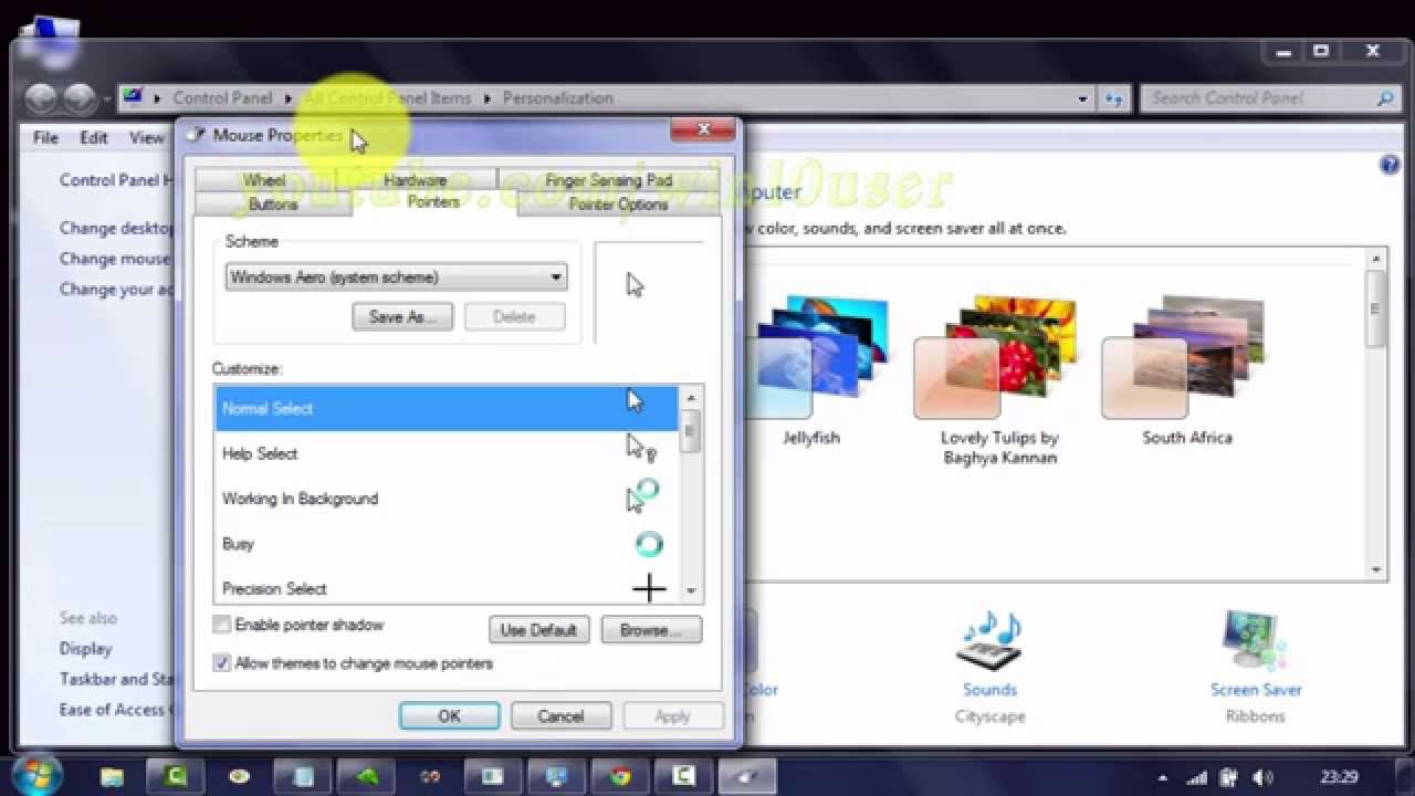 Windows 7 Tips : How to Automatically Place the Mouse Cursor over the ...