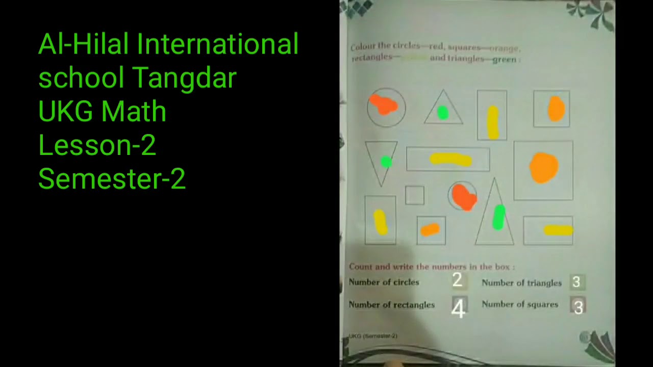 UKG Math shapes and colours Lesson-2 Semester-2 - YouTube