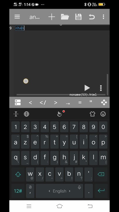 heading tag in html || html in android phone 😱😱 ||#html #coding #shorts ...