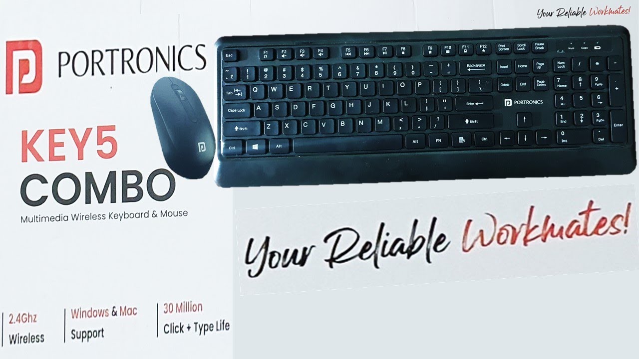 Portronics Key5 Combo Multimedia Wireless Keyboard & Mouse Set (Black ...