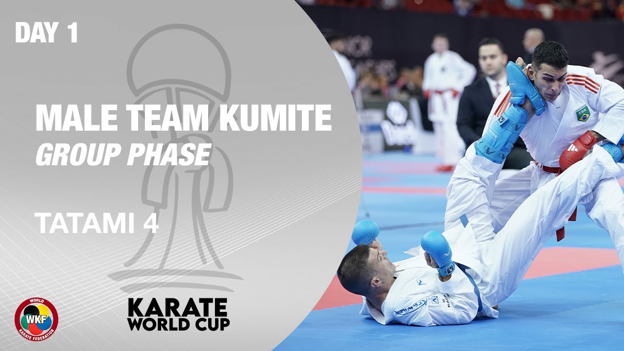 KARATE WORLD CUP: Day 1 - Male Team Kumite - Group Phase - Tatami 4 ...