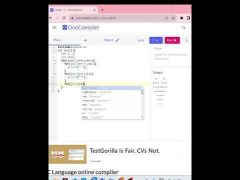 ️ Create a Heart Pattern in C | short with Coding! ️ - YouTube