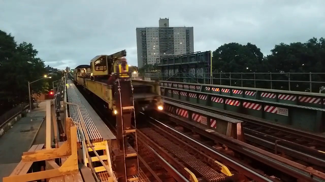 MTA Work Train Passing By While Wistle Air Horn In The Bronx, New York ...
