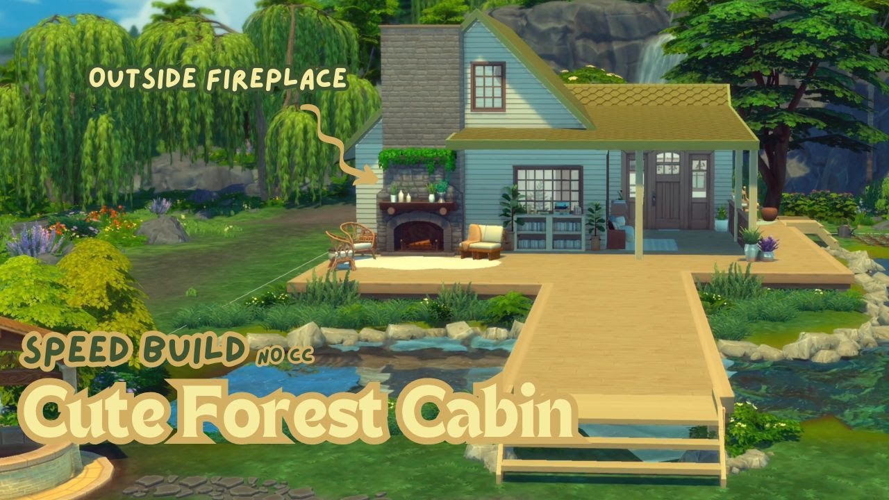Sims 4 Speed Build - Cute Forest Cabin - YouTube