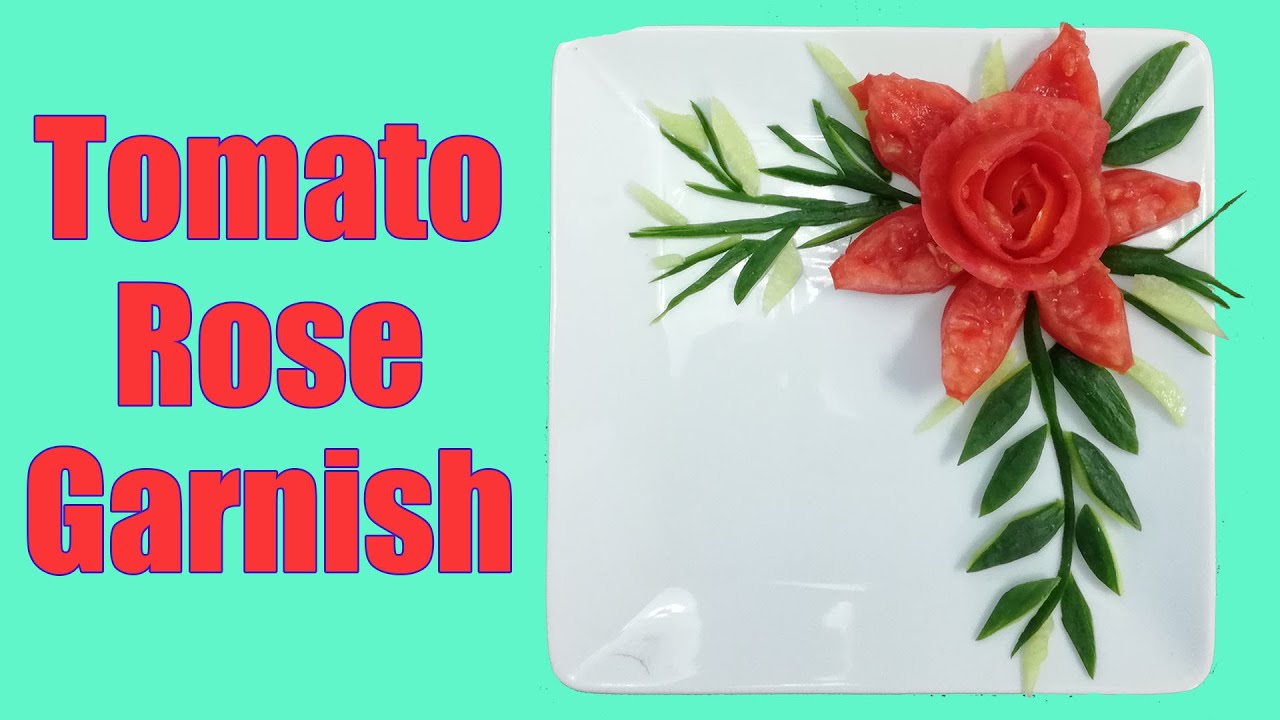 How to Make Tomato Rose Garnish Step by Step - Vegetable Carving ...