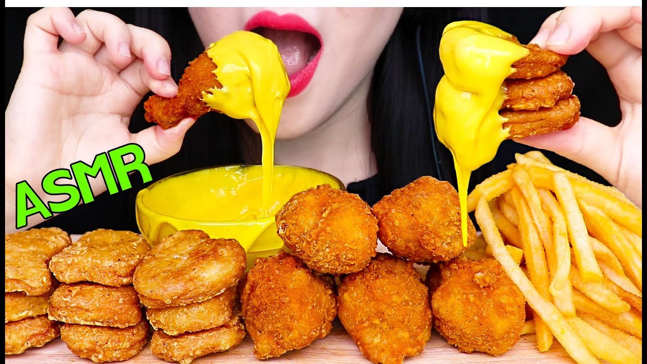Asmr Cheesy Fried Chicken Chicken Nuggets Fries 치킨 치킨너겟 치즈소스 감자튀김
