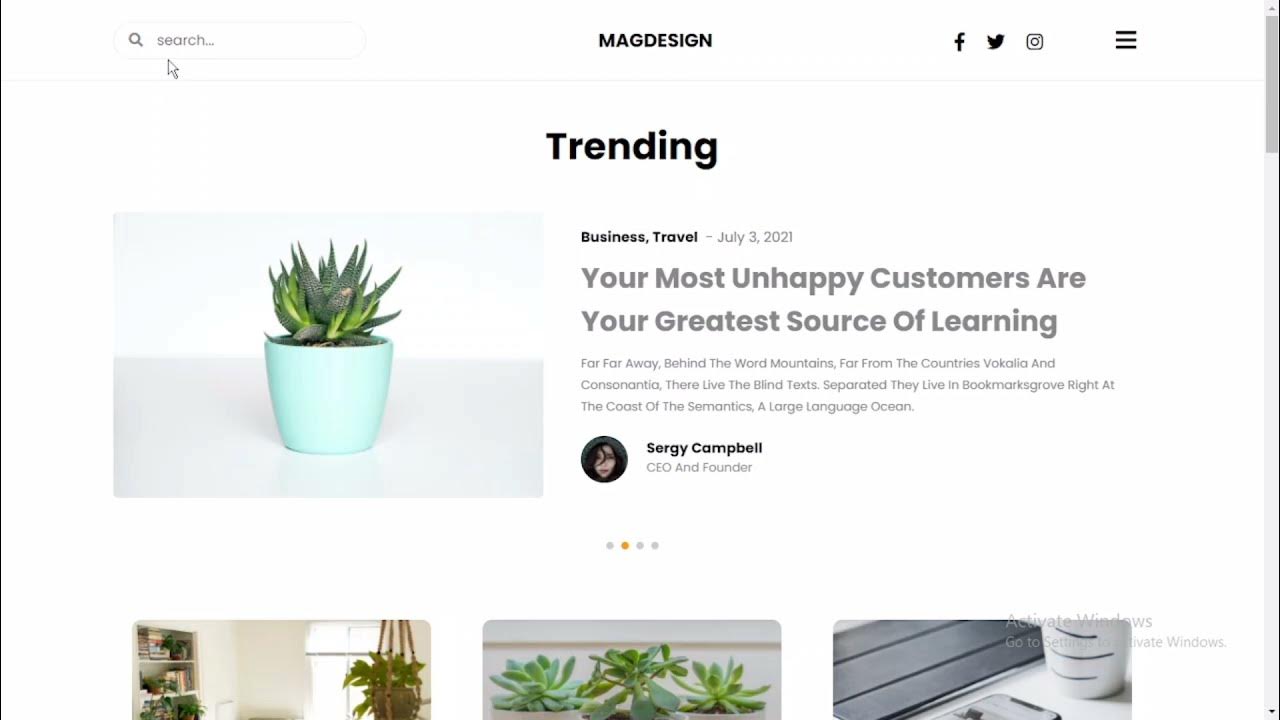 Complete responsive website design using HTML CSS & Javascript - YouTube