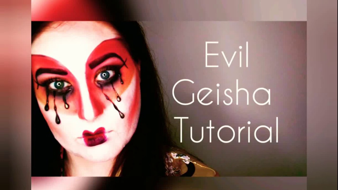 Evil Geisha Makeup Tutorial - YouTube