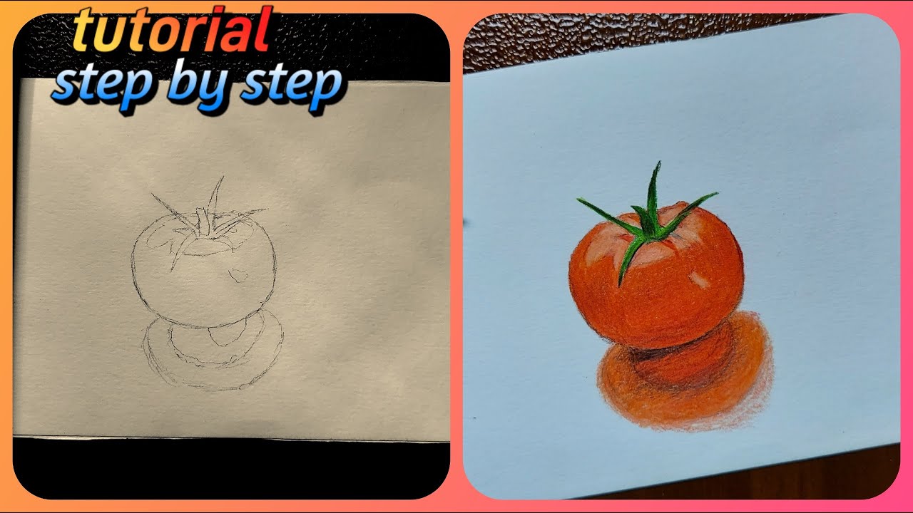 How to draw tomato //step by step tutorial - YouTube