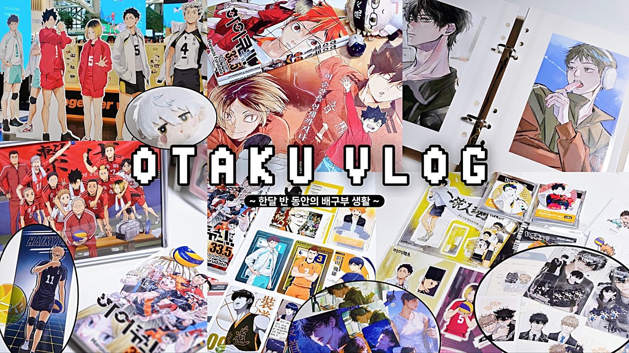 오타쿠 브이로그 한달 반 동안의 배구부 생활 하이큐•괴수8호•가비지타임 미뉴잇스토리지바인더•쓰결•팝업스토어•별보러가챠•랜덤깡•가챠•프박정리 Youtube