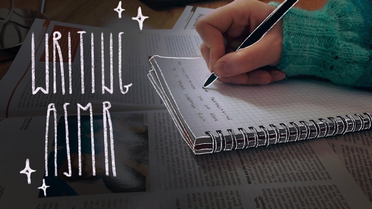 🌜 ASMR Pencil Writing Sounds, Mouth Sounds, Soft Tingles, Ear-to-Ear ...