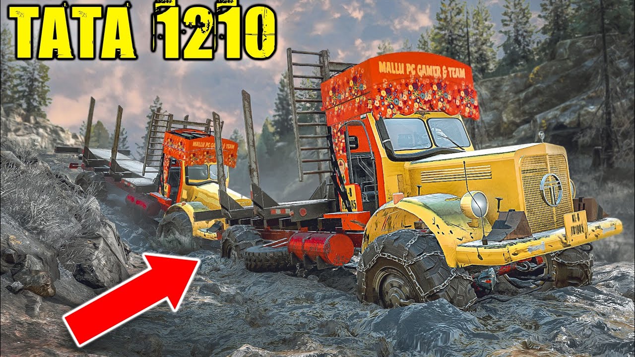INDIAN TATA 1210D STRUGGLE THROUGH EXTREME MUD | SNOWRUNNER PART -1 ...
