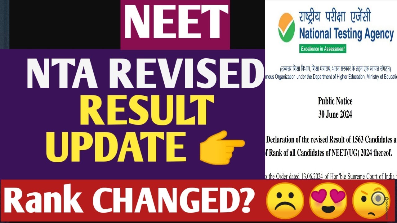 neet 2024 revised final result flash update - YouTube
