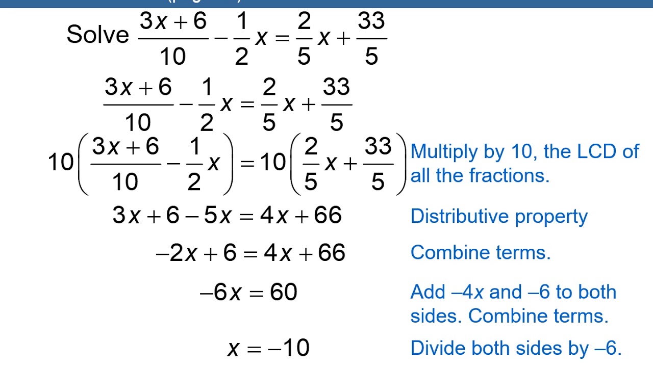 1 1 Linear Equations Class - YouTube