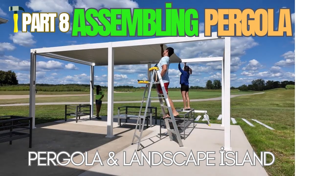 PART 8: Assembling the Pergola | Building a 10'x20' Mirador Pergola & Landscape Island - YouTube