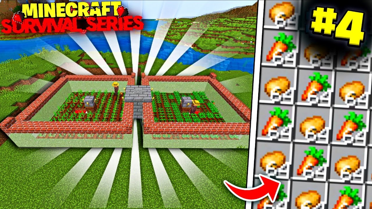I Built an EASIEST CARROT FARM For Minecraft Pe 1.21 Survival Series #4 ...