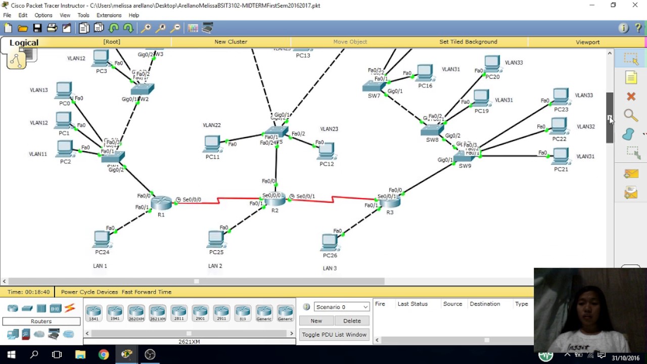 Packet Tracer (Trunk, Inter-vlan, Static Routing) - YouTube