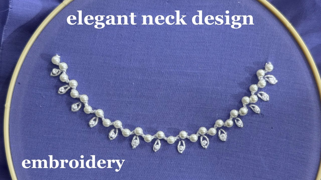 How to do beads work | easy neck design| embroidery for beginners| easy ...