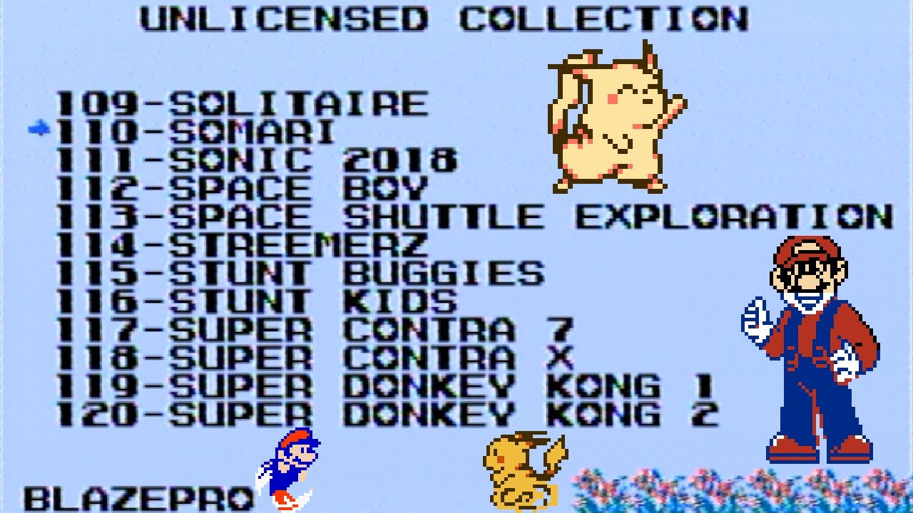 Unlicensed Collection 142-in-1 Multicart - All Games Showcase ...