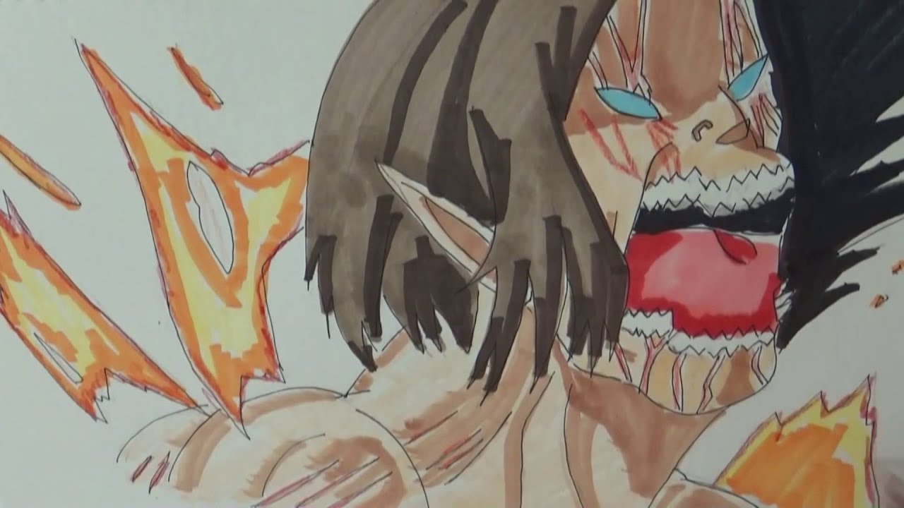 진격의 거인 에렌 거인 각성 그리기 speed drawing eren yeager tittan awakening (Attack ...