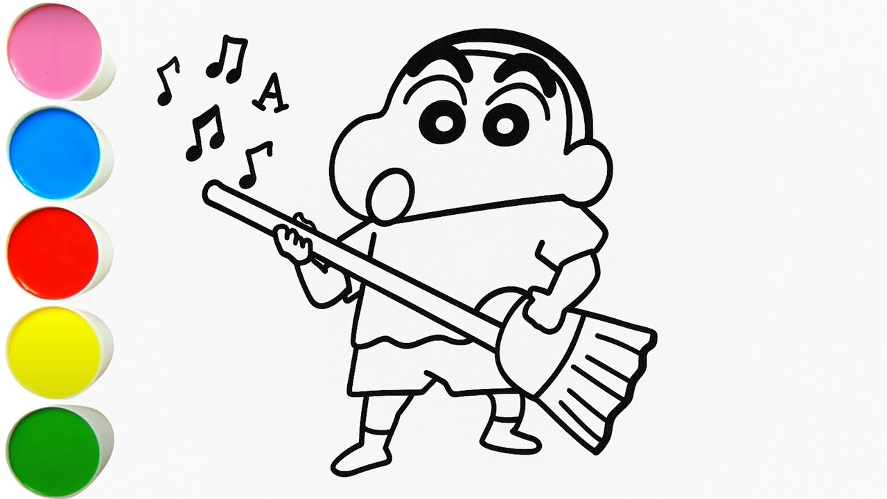 How to draw Sinchan easy drawing step by step 🌈 Drawing for kids - YouTube