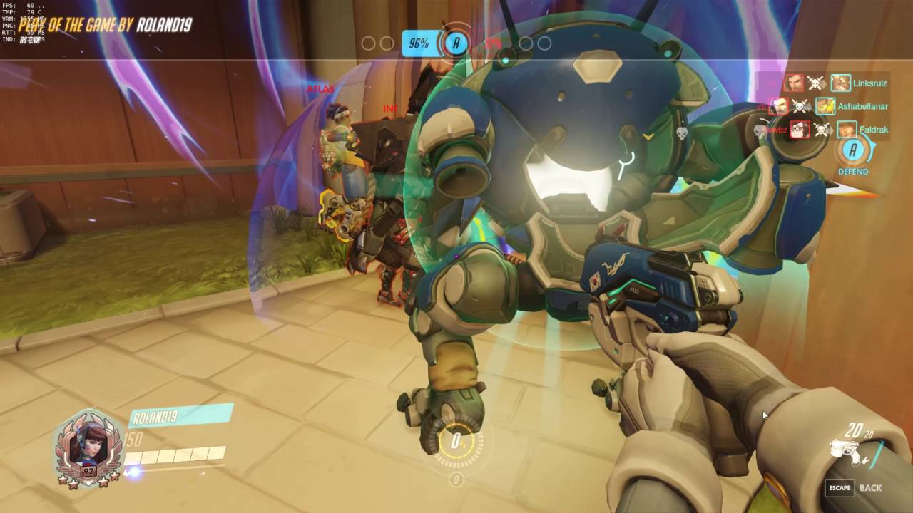 Overwatch - D.Va combo wombo quadruple kill POTG - KOTH Map - YouTube