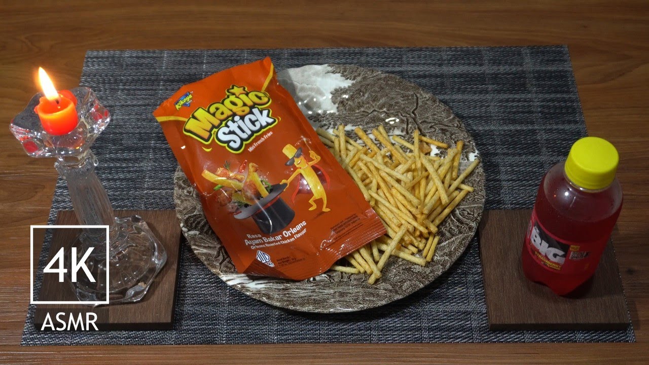 4K ASMR・Eat Drink・Kikoya Magic Stick Mini French Fries Rasa Ayam Bakar ...