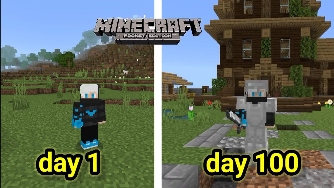 i Survive 100 days in hardcore minecraft pe[hindi] - YouTube