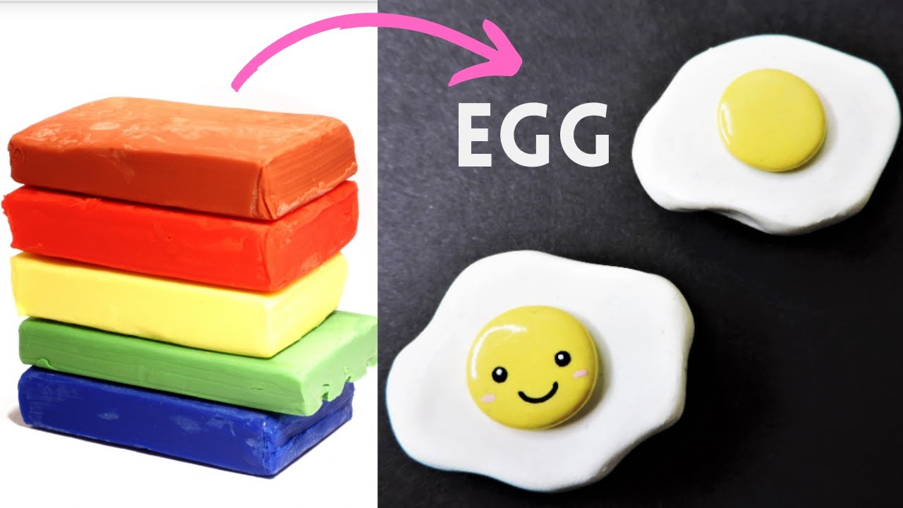 DIY miniature realistic clay egg |omelette | Tiny clay egg | How to ...