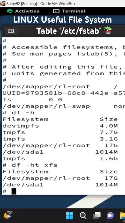 LINUX Useful File System Table ‘/etc/fstab’ 📚 - YouTube